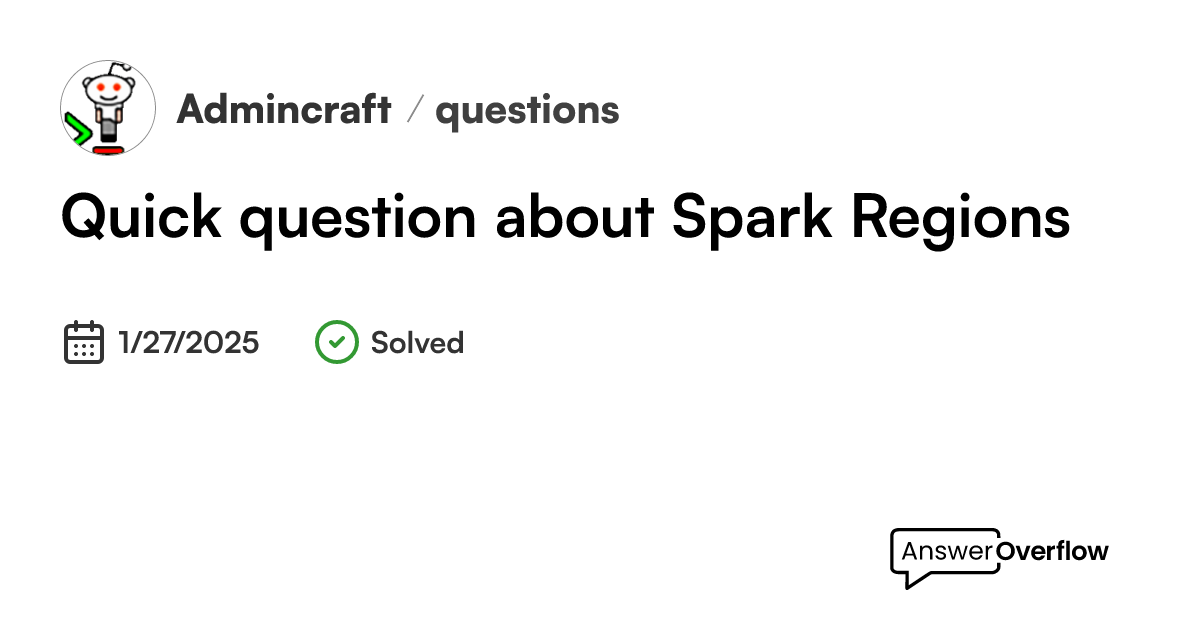 Quick question about Spark Regions - Admincraft