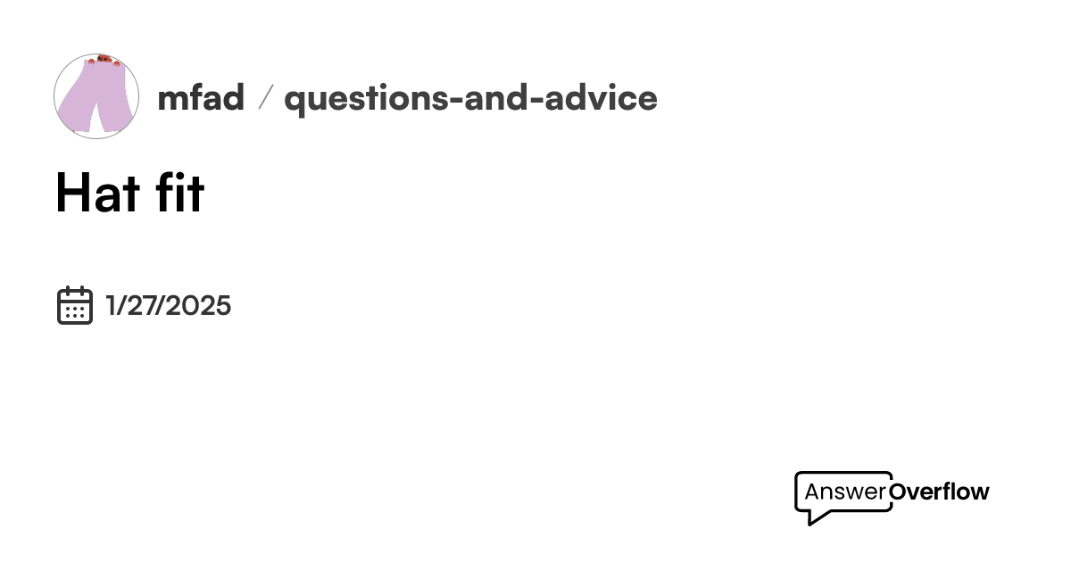 Hat fit - mfad