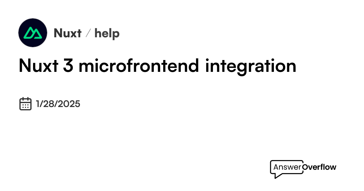 Nuxt 3 microfrontend integration - Nuxt