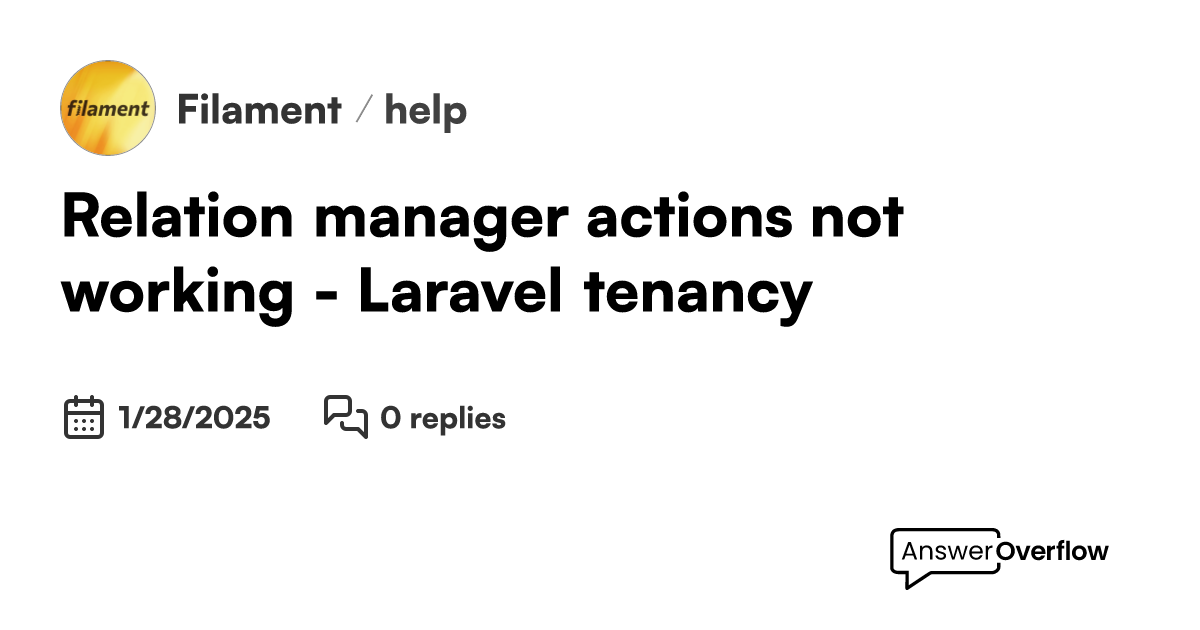 Relation manager actions not working - Laravel tenancy - Filament