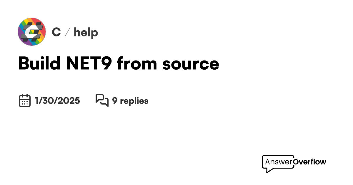 Build NET9 from source - C#