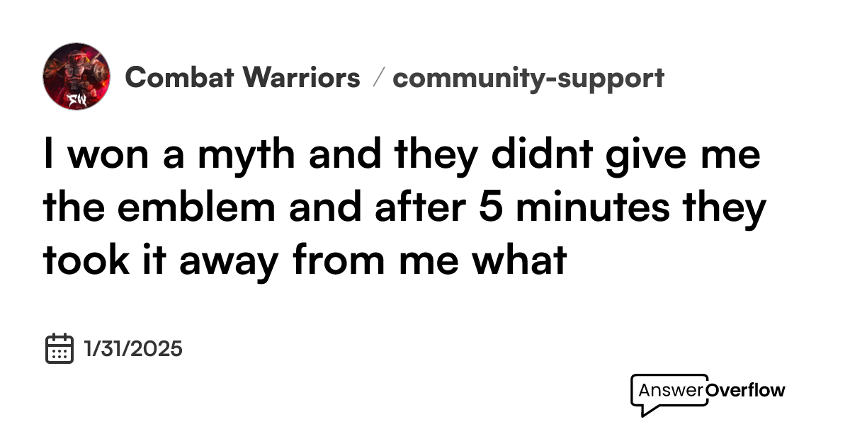 I won a myth and they didn't give me the emblem and after 5 minutes ...