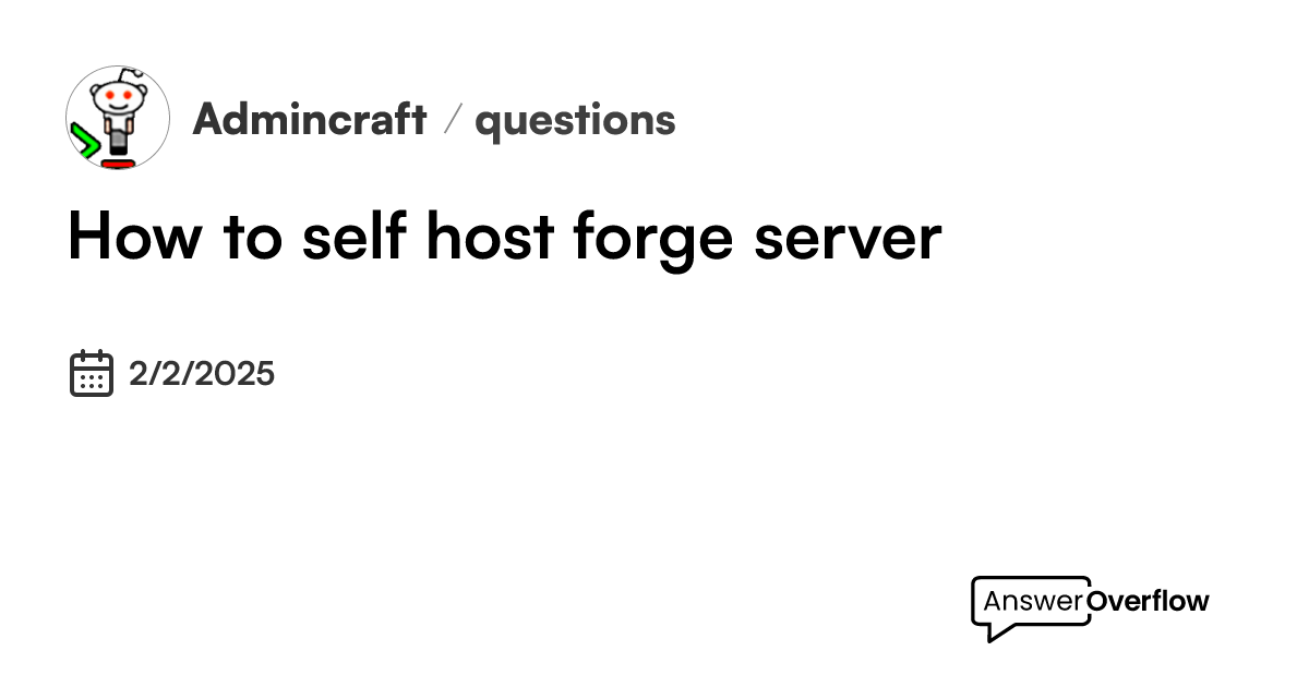 How to self host forge server ? - Admincraft