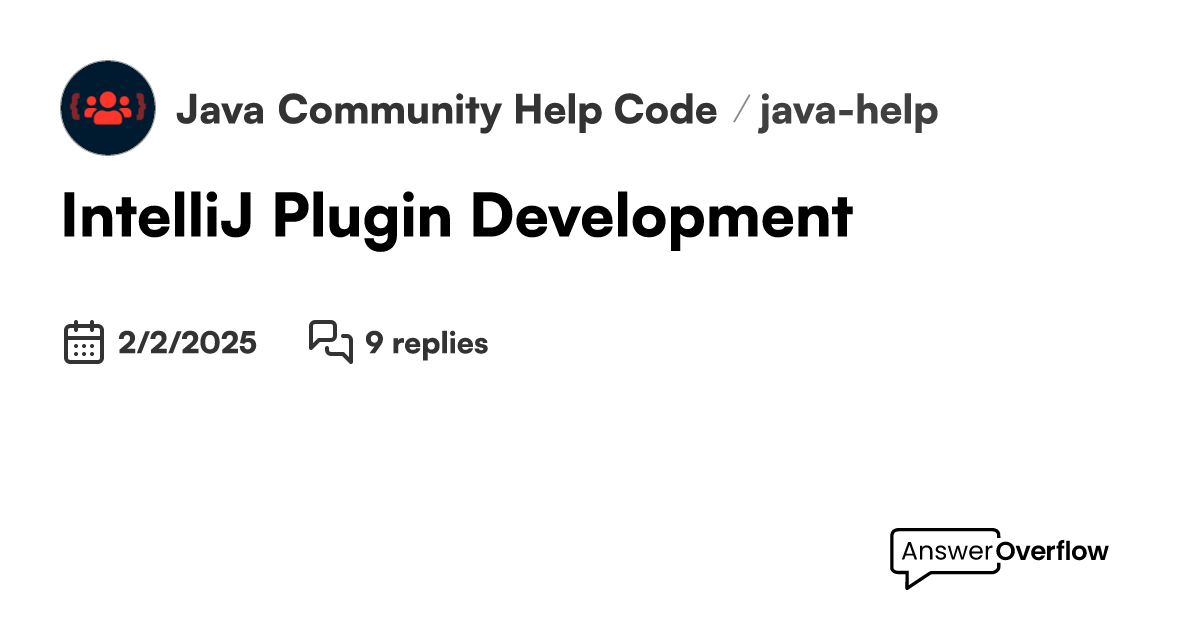 Intellij Plugin Development Java Community Help Code Learn