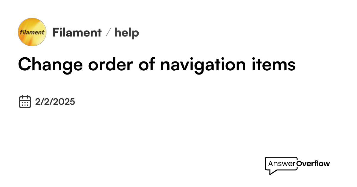 Change order of navigation items - Filament