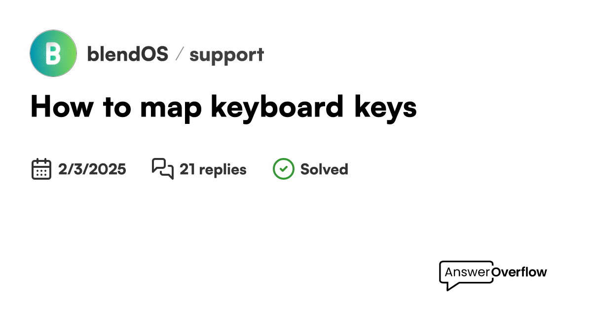 How to map keyboard keys ? - blendOS