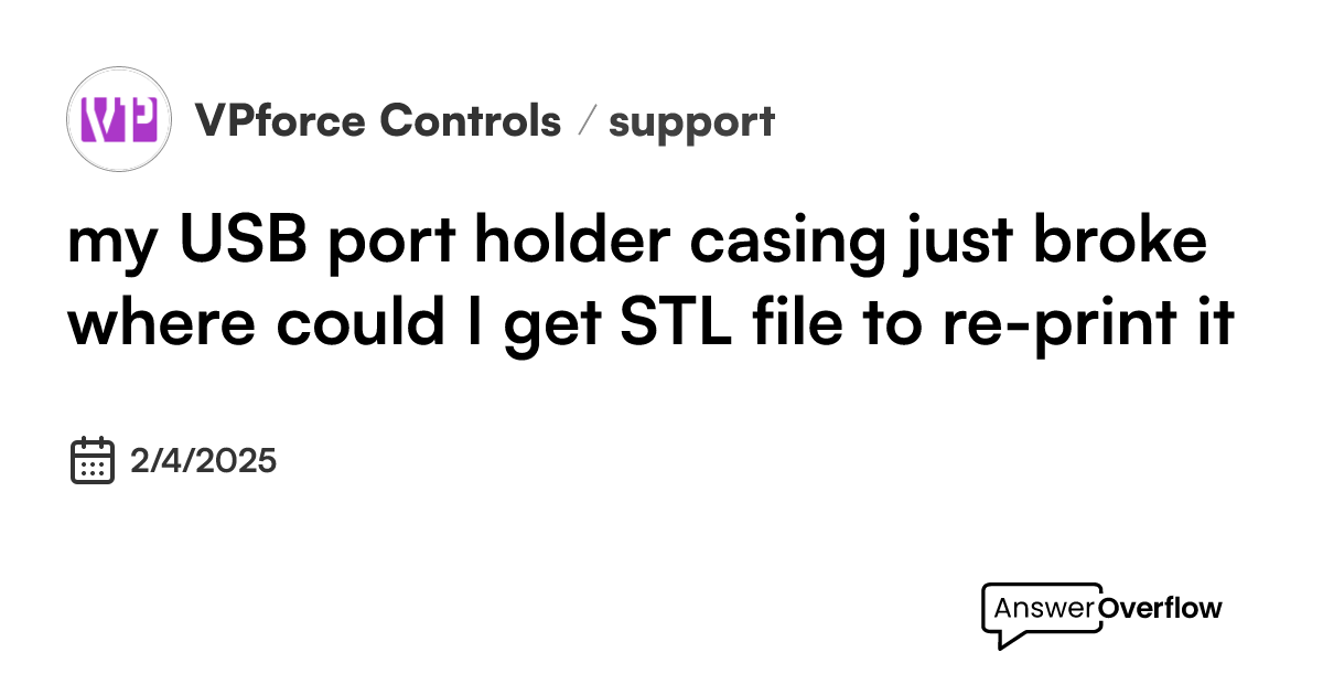 my USB port holder casing just broke... where could I get STL file to ...