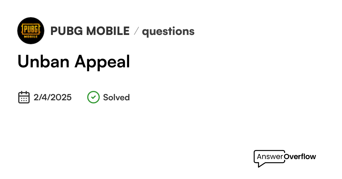 Unban Appeal ! - PUBG MOBILE