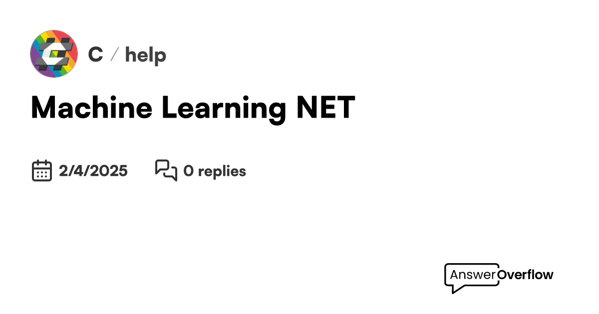 Machine Learning .NET - C#