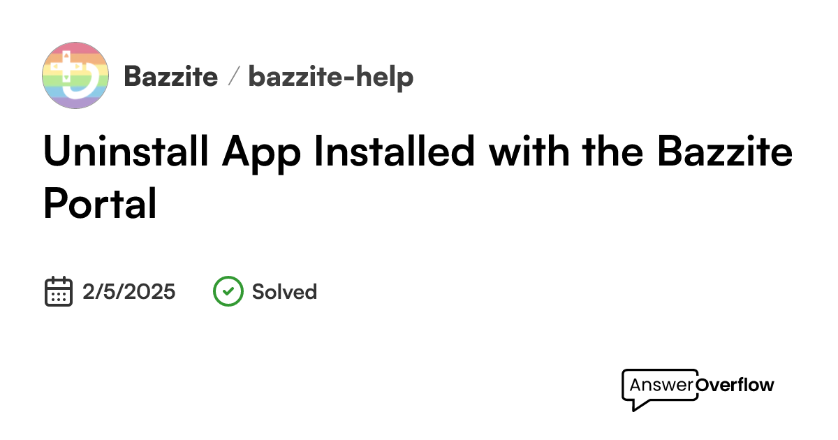 Uninstall App Installed with the Bazzite Portal - Bazzite