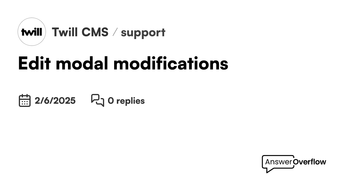 Edit modal modifications - Twill CMS
