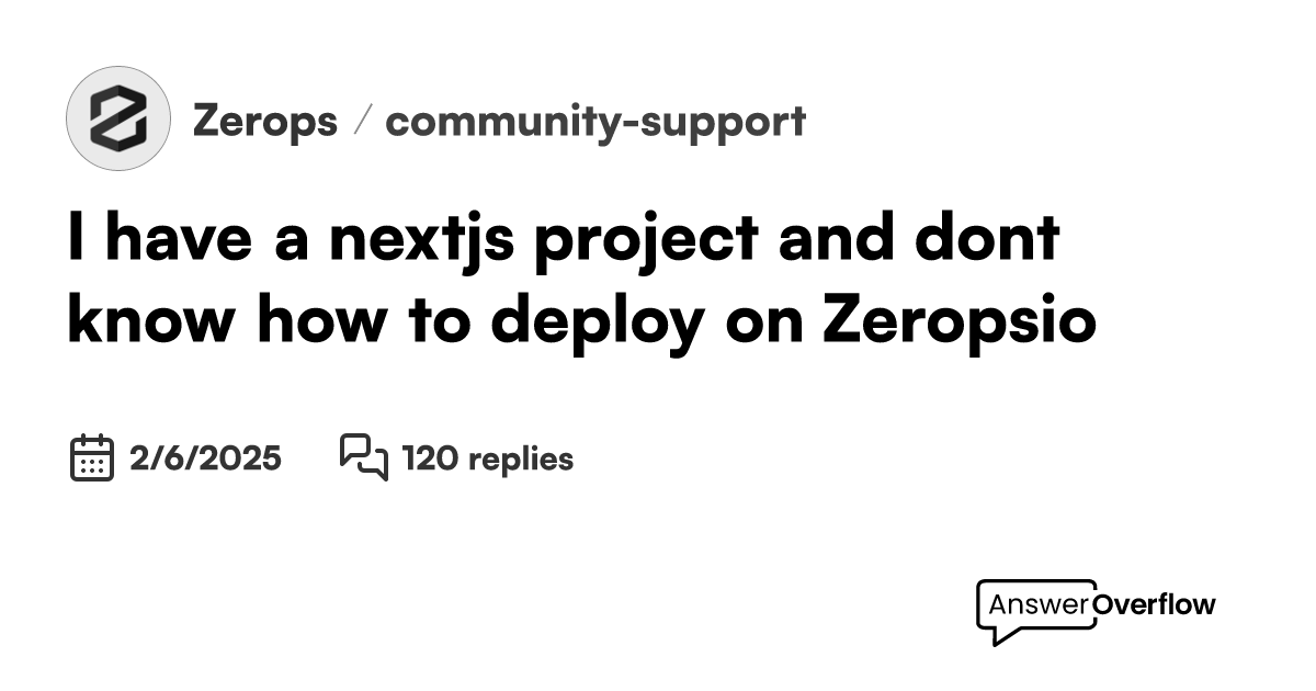 I have a nextjs project and don't know how to deploy on Zerops.io? - Zerops