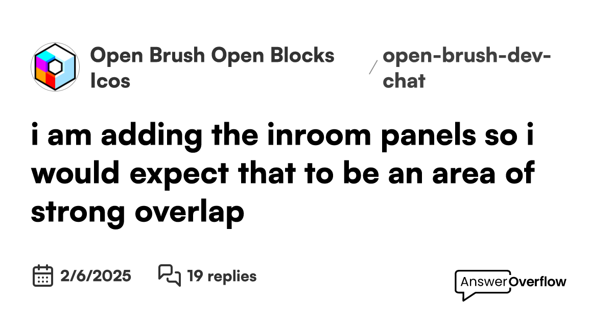 i am adding the inroom panels so i would expect that to be an area of strong overlap - Open ...