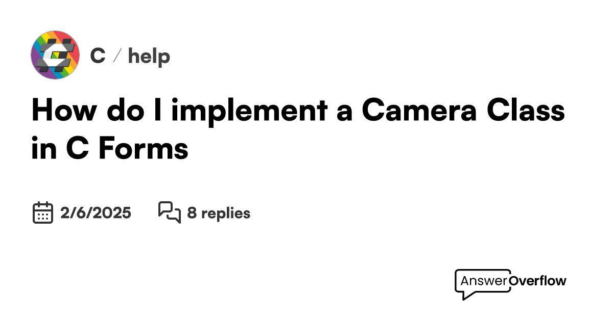 How do I implement a Camera Class in C# Forms? - C#