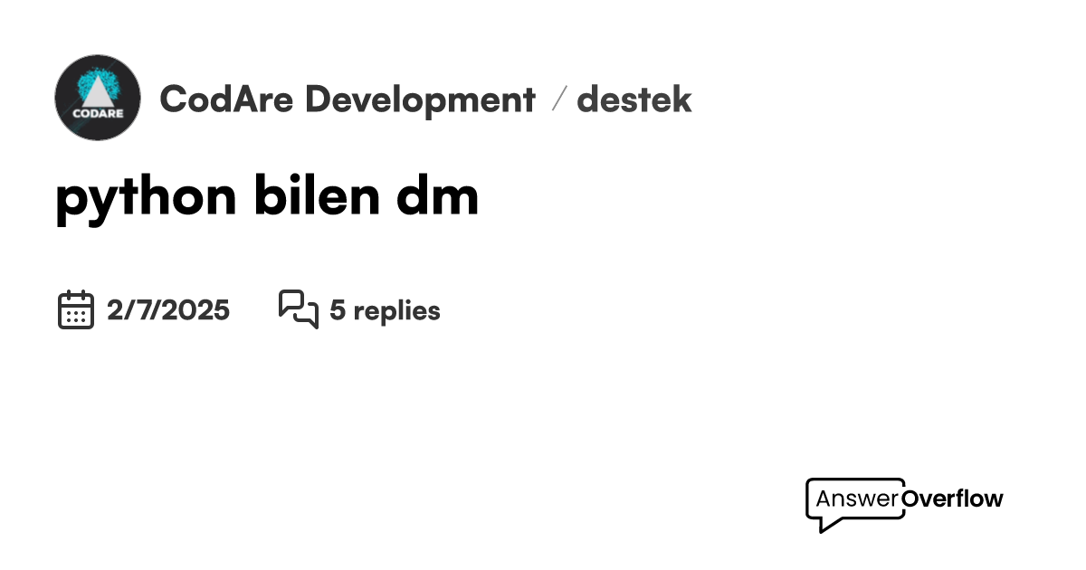 python bilen dm - CodAre Development