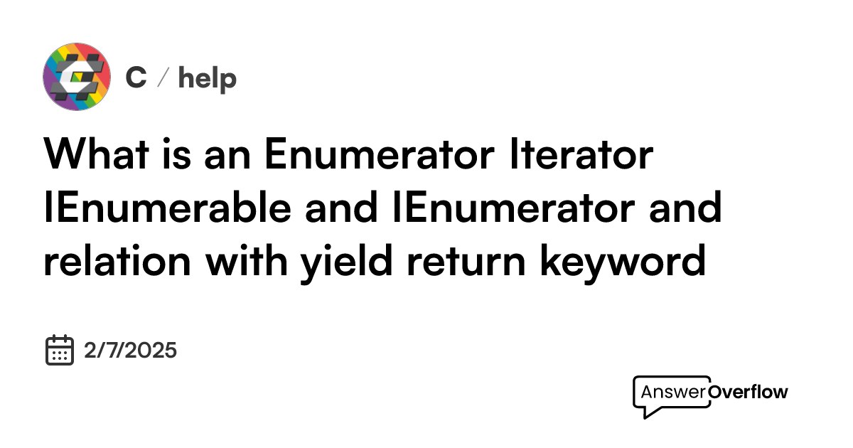 What is an Enumerator, Iterator, IEnumerable and IEnumerator and ...