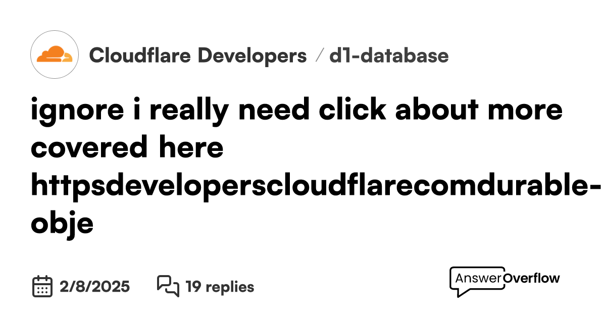 ignore, i really need click about more, covered here https://developers.cloudflare.com/durable ...
