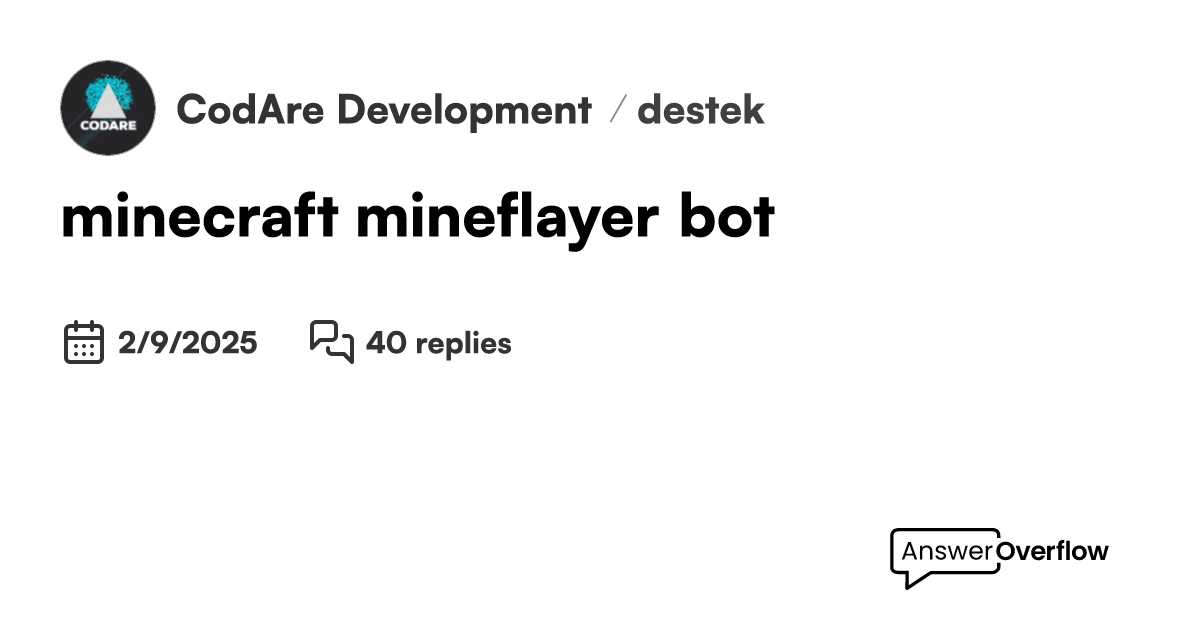 minecraft mineflayer bot - CodAre Development