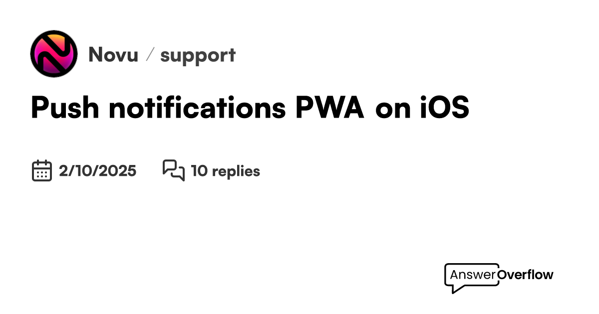 Push notifications PWA on iOS - Novu