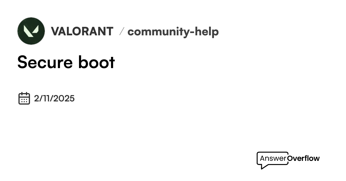 Secure boot - VALORANT