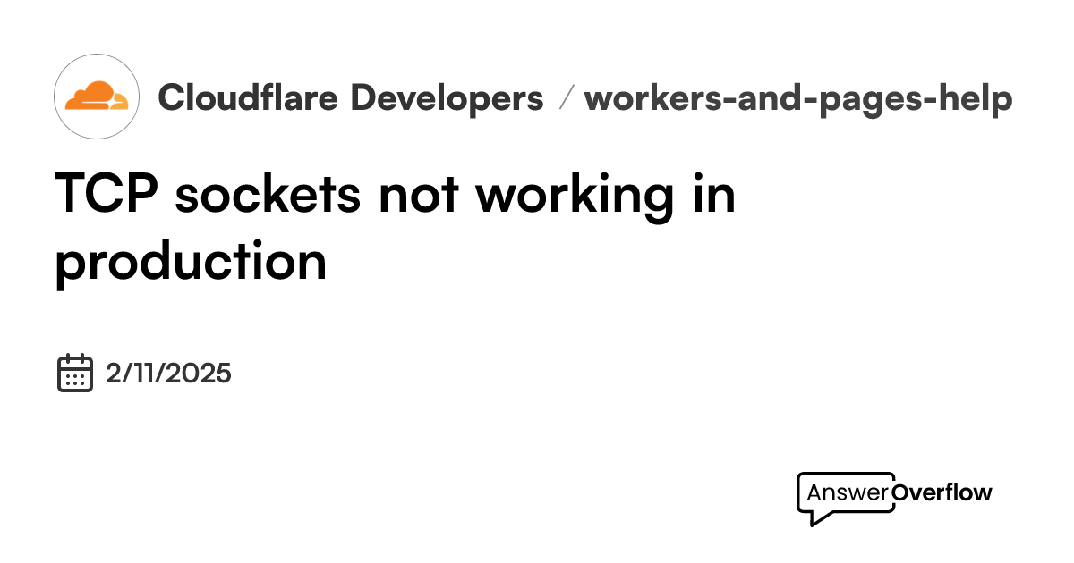 TCP sockets not working in production - Cloudflare Developers