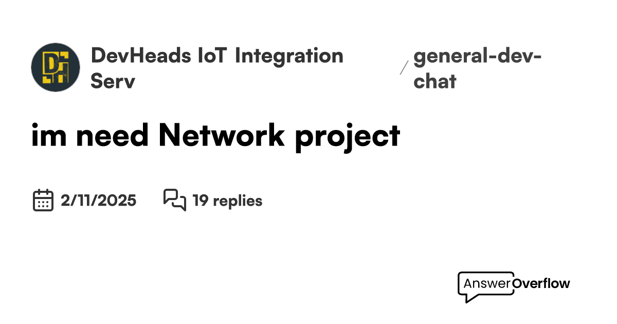 i'm need Network project - DevHeads IoT Integration Server