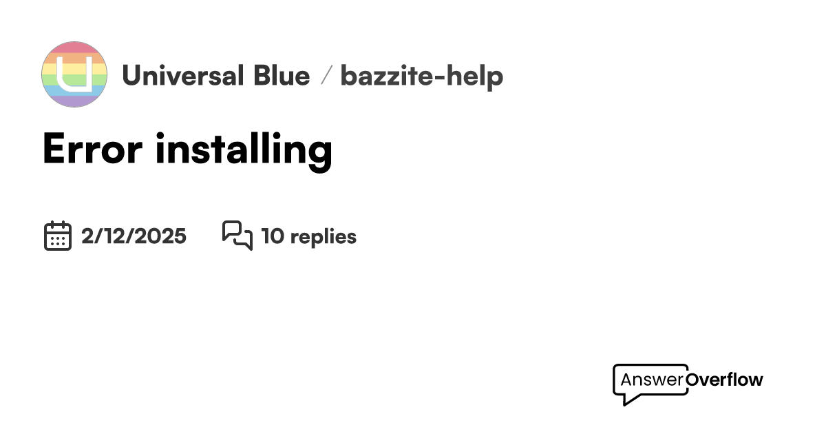 Error installing - Universal Blue