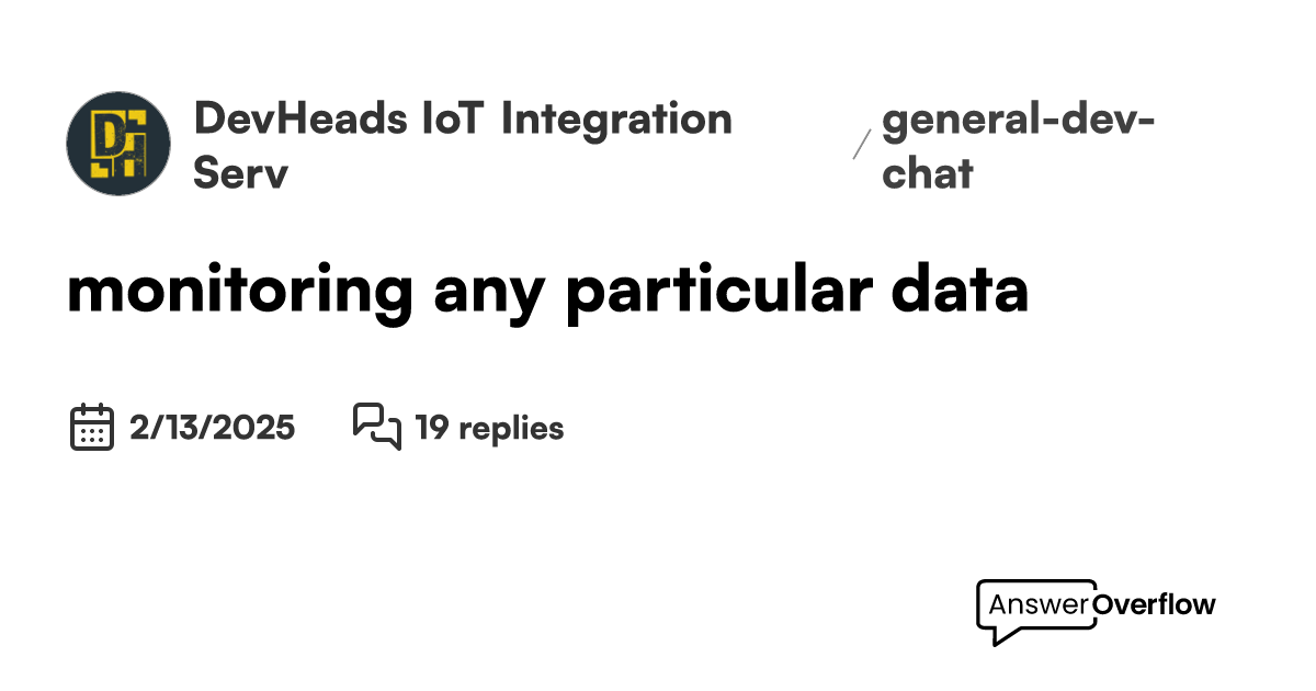 monitoring any particular data - DevHeads IoT Integration Server