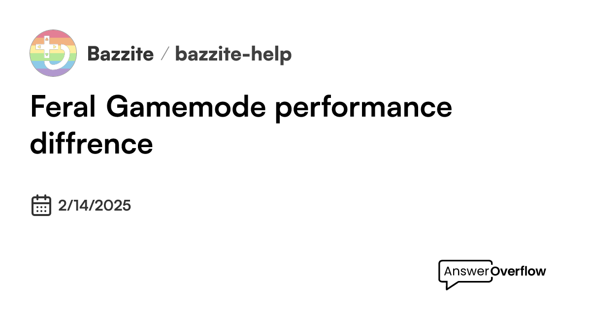 Feral Gamemode performance diffrence - Bazzite