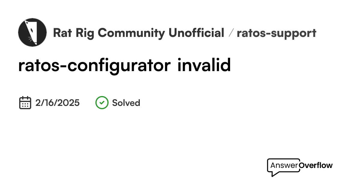 ratos-configurator: invalid - Rat Rig Community [Unofficial]
