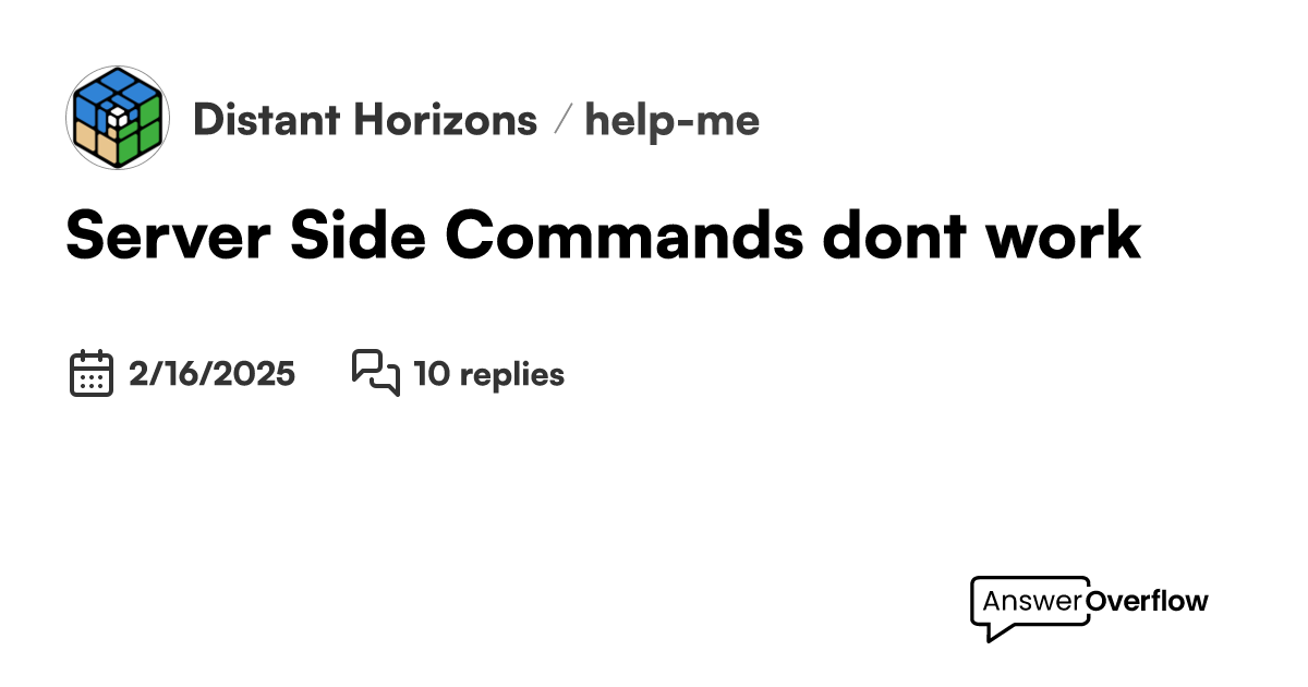 Server Side Commands don't work. - Distant Horizons