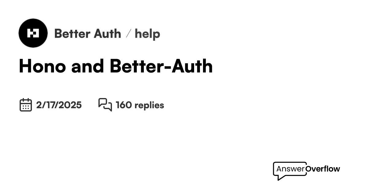 Hono and Better-Auth - Better Auth