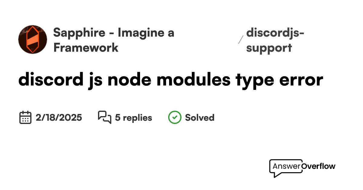 discord js node modules type error - Sapphire - Imagine a framework