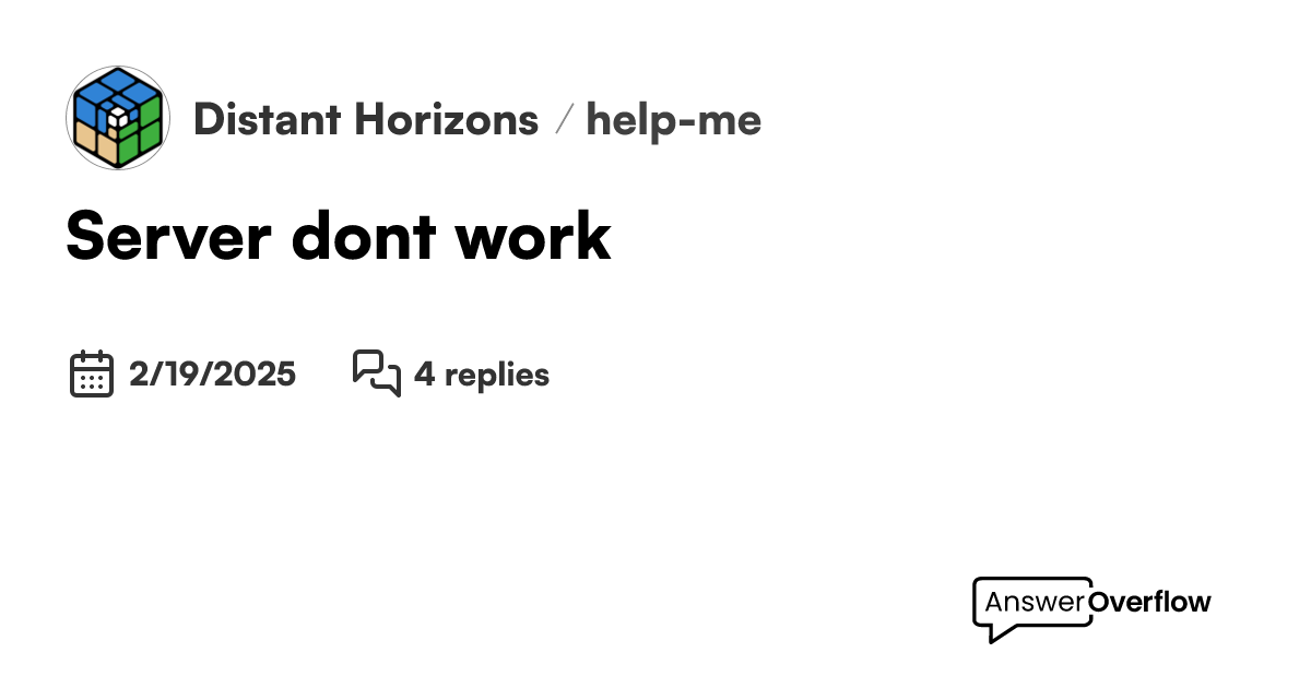 Server dont work - Distant Horizons
