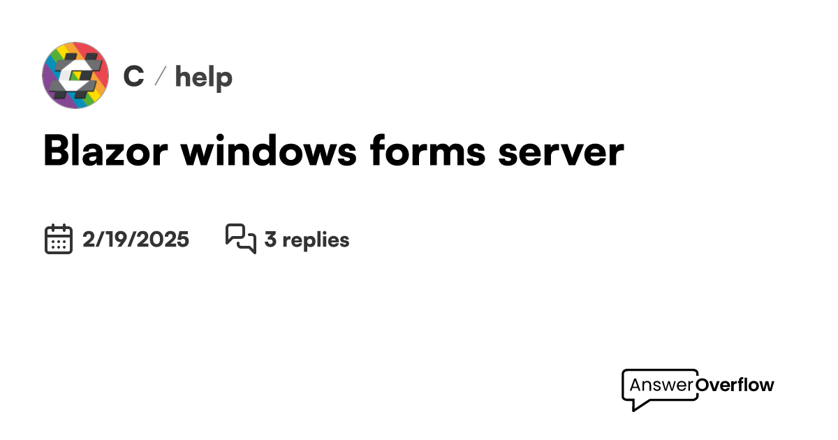 Blazor windows forms server - C#