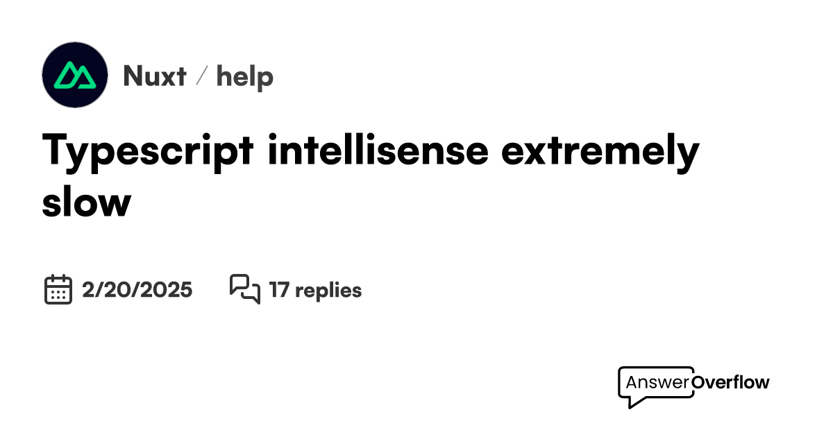 Typescript intellisense extremely slow - Nuxt