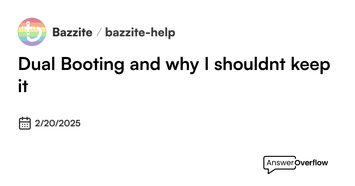 Dual Booting and why I shouldn't keep it - Universal Blue