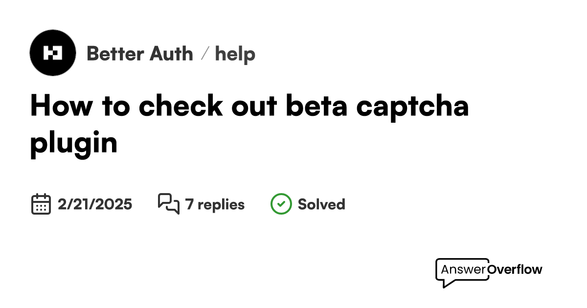 How to check out beta captcha plugin? - Better Auth