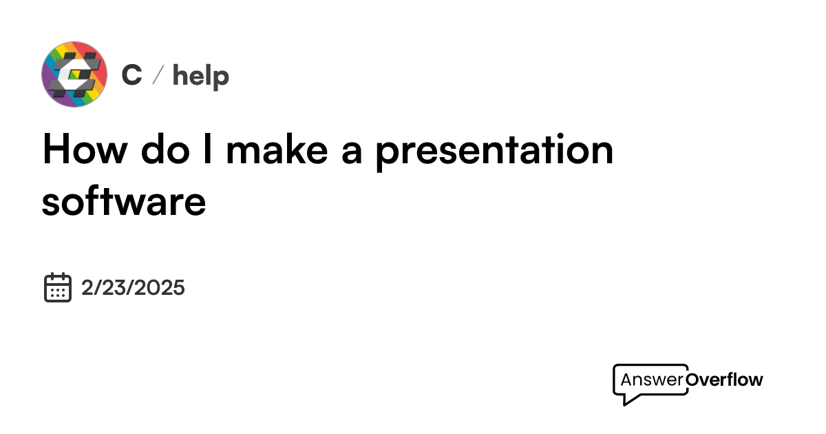How do I make a presentation software - C#