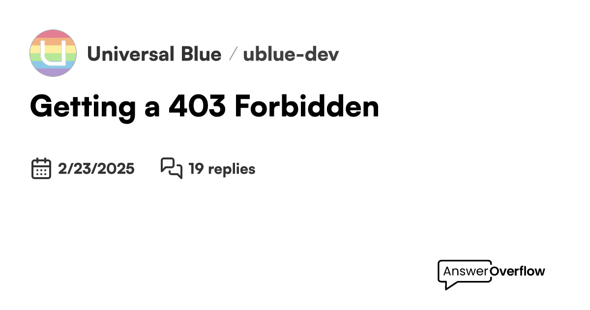Getting a 403 Forbidden - Universal Blue
