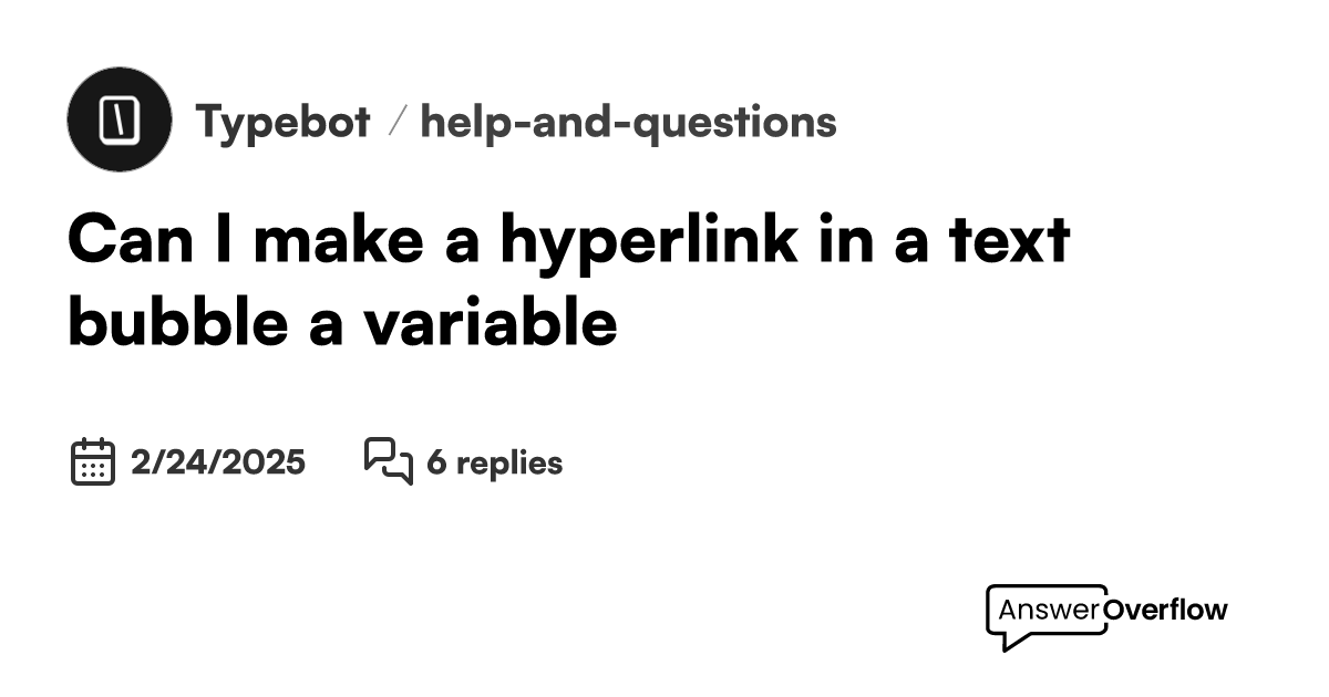 Can I Make A Hyperlink In A Text Bubble A Variable Typebot