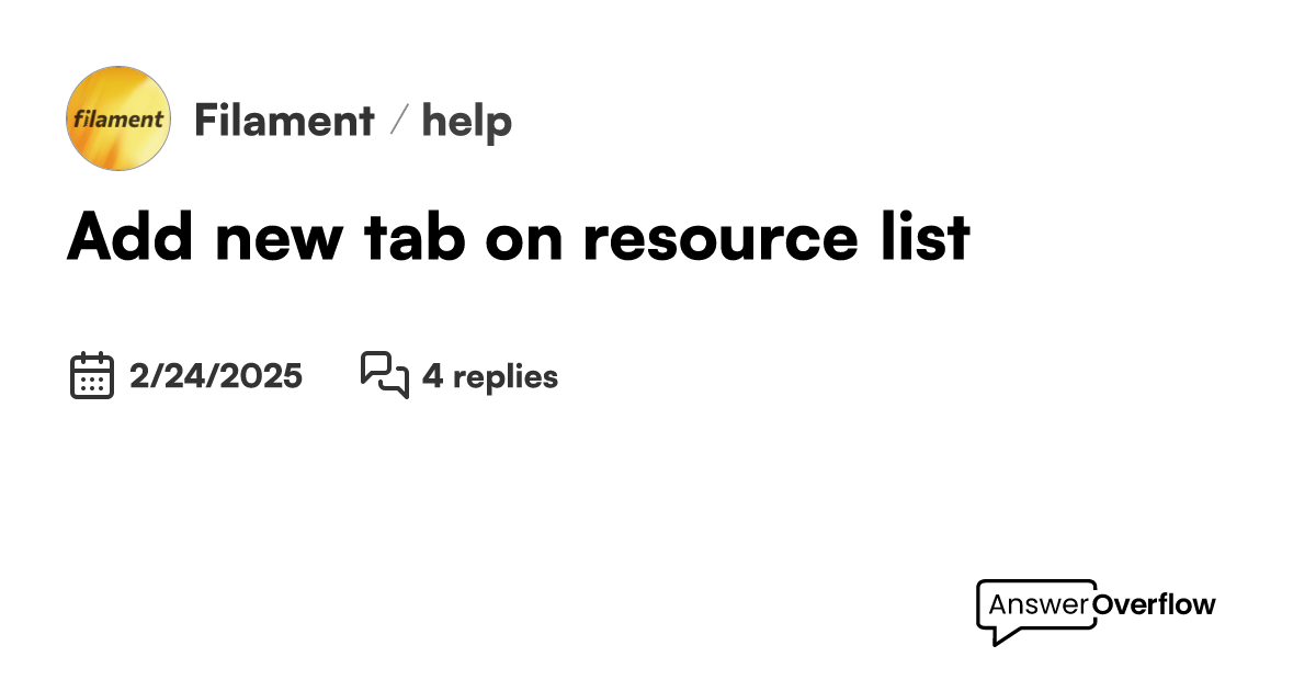 Add new tab on resource list - Filament