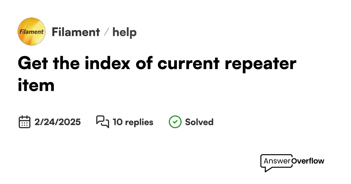 Get the index of current repeater item - Filament