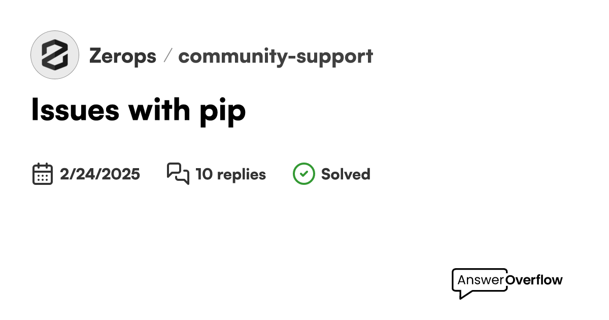 Issues with pip - Zerops