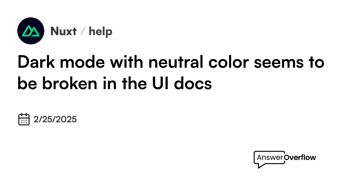 Dark mode with neutral color seems to be broken in the UI docs - Nuxt