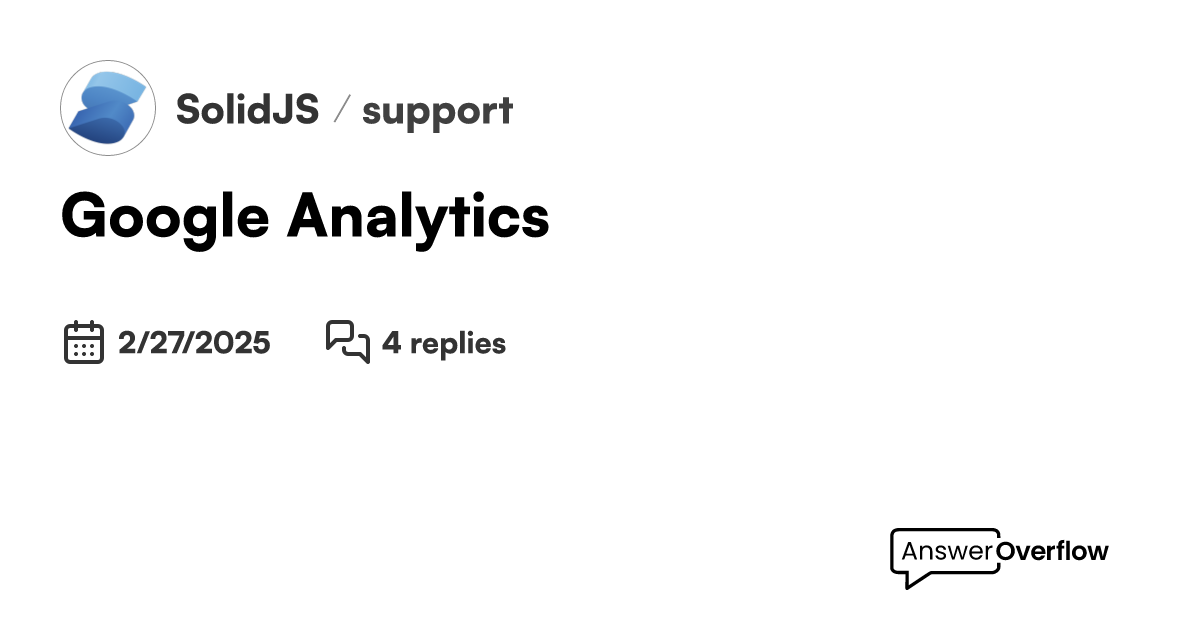 Google Analytics - SolidJS