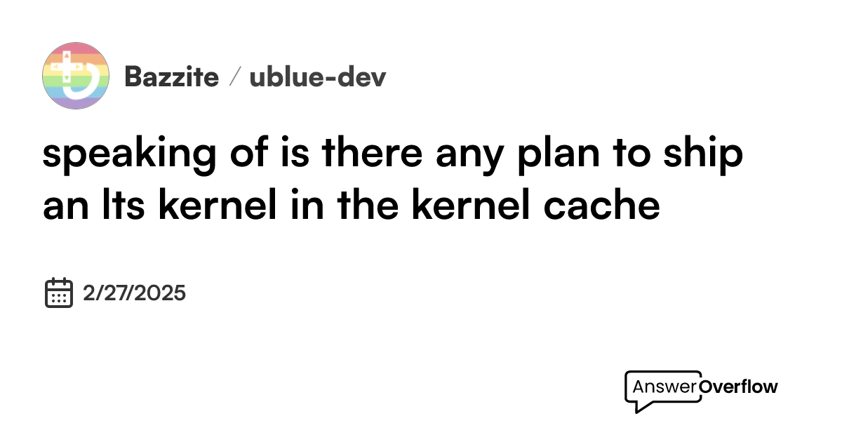 speaking of, is there any plan to ship an lts kernel in the kernel ...