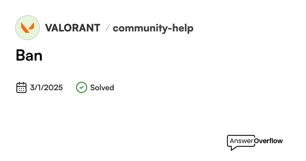 Ban - VALORANT