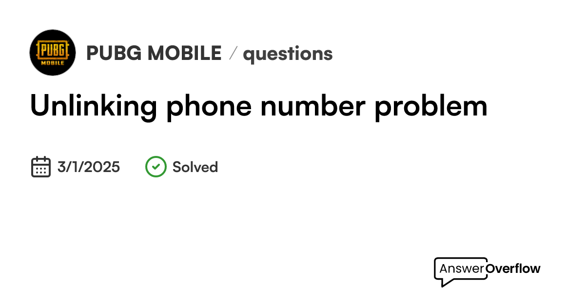 Unlinking phone number problem - PUBG MOBILE
