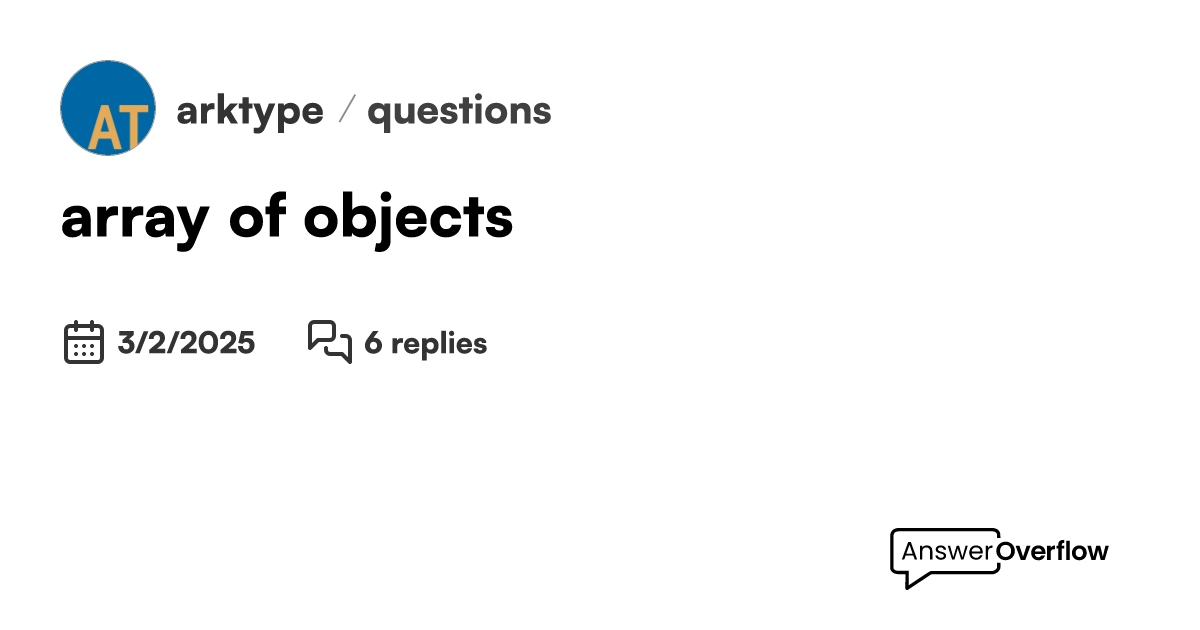 array of objects? - arktype